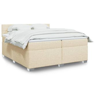 vidaXL Vidaxl - Giroletto A Molle Con Materasso Crema 200x200 Cm In Tessuto