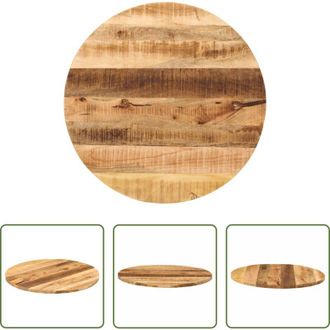 vidaXL Mangoholz - Tischplatte &Oslash; 70x2,5 cm Rund Raues Massives Mangoholz