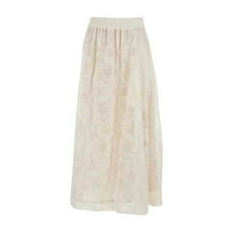 Pantaloni Torino Femme, Jupes, Blanc, Taille: 38 FR Doris Lace Cotton Skirt