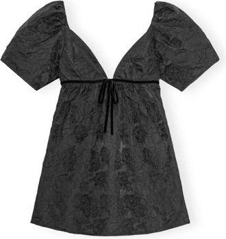 Ganni Femme, Robes, Noir, Taille: 36 FR Robe Mini Jacquard Floral