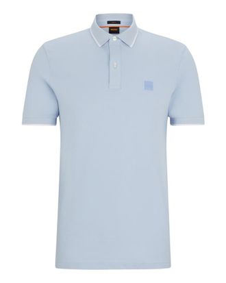 HUGO BOSS Piqu&eacute;-Poloshirt mit gummiertem Label-Emblem, Slim Fit in