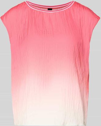 Marc Cain Bluse mit Strukturmuster und Rundhalsausschnitt