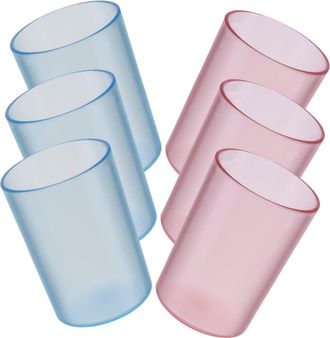 BESPORTBLE 6 St&uuml;ck Pack Wiederverwendbare Zahnb&uuml;rstenbecher aus Transparentem Kunststoff Runde Mundsp&uuml;lbecher f&uuml;r Badezimmer und Reisen Druckbest&auml;ndig und Platzs