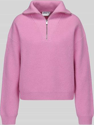 Jake*s Casual Pullover aus Wolle mit Troyerkragen