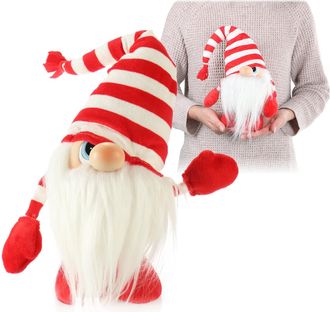 Com-Four Weihnachtswichtel XXL im niedlichen Design - Zwerg mit Mütze als Winterdekoration - weihnachtliche Wichtel-Deko zum Hinstellen - Deko-Aufsteller (1 St