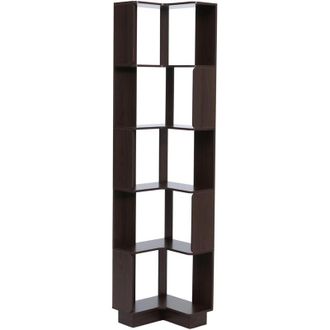Hhg Biblioth&egrave;que dangle HHG-922, &eacute;tag&egrave;re dangle, &eacute;tag&egrave;re de salon, 5 niveaux, MDF m&eacute;lamin&eacute;, 175 x 40 x 40 cm, aspect bambou