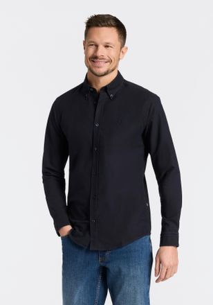 HUGO BOSS Businesshemd BOSS ROAN, Herren, Gr. XXXL (47/48), N-Gr, schwarz (dunkelblau404), Web, Obermaterial: 100% Baumwolle, unifarben, slim fit h&uuml;ftbedeckend,