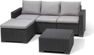 Allibert Keter California Gartenm&ouml;belset grau graphite 3-teilig