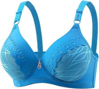 Generic & Bustier pour femme - Bretelles r&eacute;glables - Couverture compl&egrave;te - Soutien-gorge confortable sans armatures - Soutien-gorge sans armatures, bleu, 40