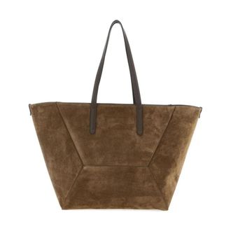 Brunello Cucinelli Duo Suede Shopper Tote - - Bags - Damen - Grau - ONE SIZE