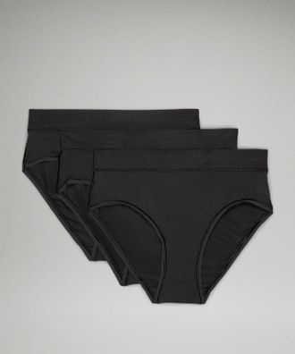 lululemon UnderEase Bikini-Unterw&auml;sche mit hohem Bund 3er-Pack f&uuml;r Frauen - Gr&ouml;&szlig;e XS in Black