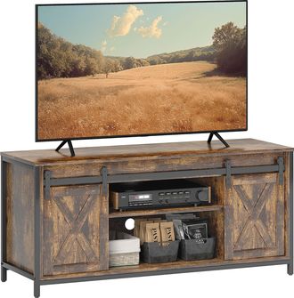 HOMCOM TV Schrank TV Board mit 2 Schiebet&uuml;ren 120 cm lang TV Lowboard mit integriertes Kabelmanagement f&uuml;r Fernseher bis zu 60 Zoll Fernsehtisch TV-Regal f&uuml;r