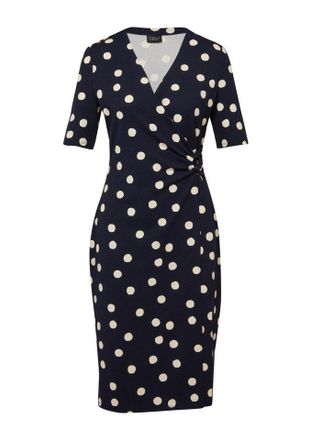 s.Oliver Midikleid Kleid Elegantes Wickelkleid mit Polkadots