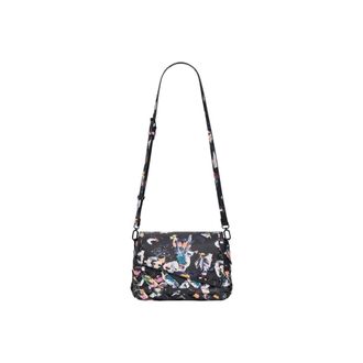 Desigual Femme, Sacs, Noir, Taille: ONE Size Sac Bandouli&egrave;re en Coton Imprim&eacute; avec Poche Int&eacute;rieure