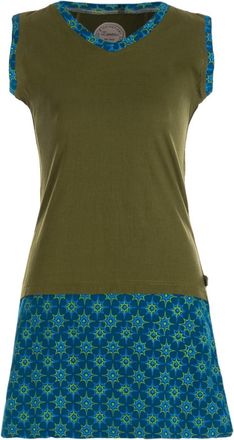 vishes &auml;rmelloses Damen-Kleid in Olive I Gr&ouml;&szlig;e XL (42) I Handgefertigt aus 100% Baumwolle I T-Shirt Kleid I Ideal f&uuml;r Fr&uuml;hjahr & Sommer I Nachhaltige Alterna