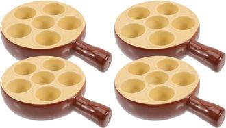 Amosfun 4 St&uuml;ck Schneckenform Schnecken Backhalter Porzellan Schneckenteller Schnecken Servierform Backen Schneckenteller 6 L&ouml;cher Schneckenteller Fach Schnec