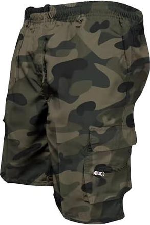 Generic Short Cargo Tactique pour Homme, imperm&eacute;able, s&eacute;chage Rapide, pour Le Travail, la randonn&eacute;e, la p&ecirc;che, avec Plusieurs Poches, Camouflage, Vert, Taille