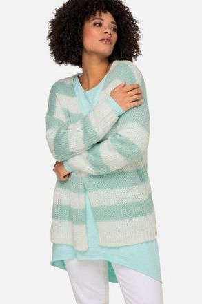 Angel Of Style Strickjacke Strickjacke oversized Blockstreifen offene Form