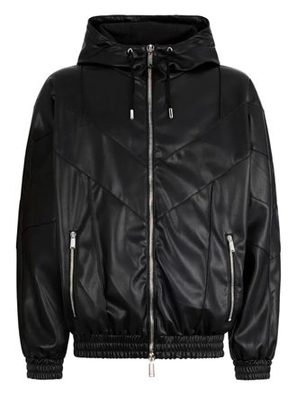 Dsquared2 veste en cuir artificiel &agrave; fermeture zipp&eacute;e - Noir