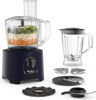 Moulinex Easy Force Multifunktions-Küchenmaschine, 800 W, 25 Funktionen, 2 Geschwindigkeitsstufen + Pulse, 6 Zubehörteile, inklusive Standmixer, Compact FP2478