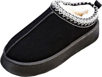 Generic Pantoufles &agrave; Plateforme pelucheuses pour Femmes dint&eacute;rieur et dext&eacute;rieur, Pantoufles dhiver Tendance doubl&eacute;es de Fourrure Polaire, Bottines Confortabl