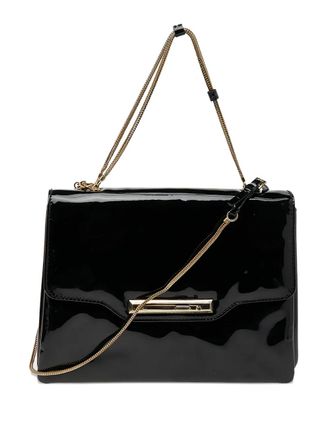 Valentino Garavani sac port&eacute; &eacute;paule &agrave; fini verni (ann&eacute;es 2024) - Noir