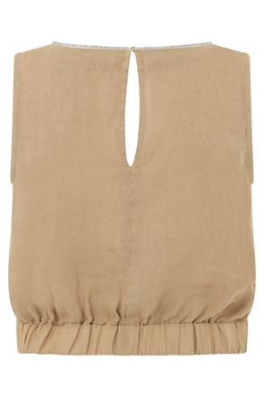 120% Lino Womens Linen Crop Top Savana Blouses Shirt