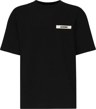 Jacquemus Homme, Tops, Noir, Taille: S Gros Grain T-shirt