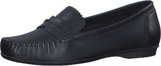 Marco Tozzi Damen Mokassins aus Leder Elegant, Schwarz (Schwarz), 37 EU