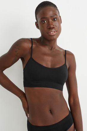 C&A Lot de 2-brassières-sans coutures-LYCRA, Noir, Taille: XL
