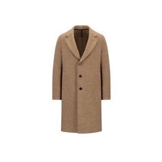 Harris Wharf London Homme, Manteaux, Brun, Taille: S Manteau crois&eacute; en laine bouillie