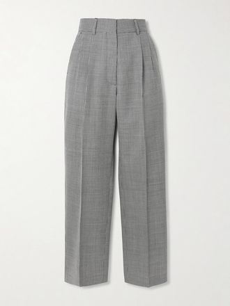 Blaz&eacute; Milano Fox Bundfaltenhose Mit Geradem Bein Aus Woll-twill Mit Hahnentrittmuster - Grau