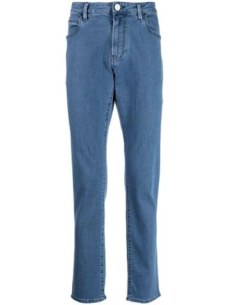 Giorgio Armani jean droit à taille basse - Bleu
