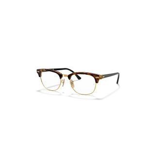 Ray-Ban Clubmaster Fleck Optics Schwarz Fassung Klar Glas Polarisiert 49-21
