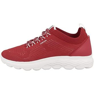 Geox Femme D Spherica A Sneakers, Red, 35 EU