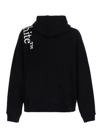 Off-white Logo-Print Cotton Hoodie - Black