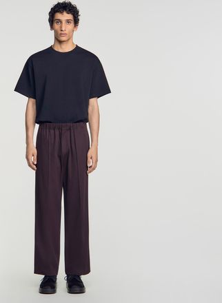 Sandro Pantalon large &agrave; taille &eacute;lastiqu&eacute;e