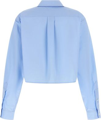 Alexander Wang Cropped Oxford Cotton Shirt - Blue