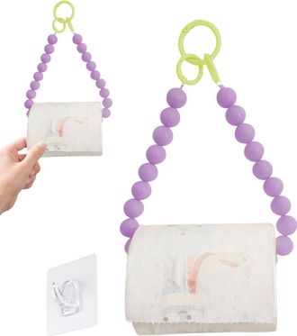 Generic Wand-Toilettenpapierhalter Toilettenpapierhalter Papierrollenaufhänger mit Perlen,Papierhandtuch-Wandhalter, multifunktionaler Toilettenpapierrollenha