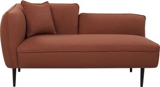 Beliani Chaiselongue Bouclé rot linksseitig mit Kissen Metallgestell modern Chevannes