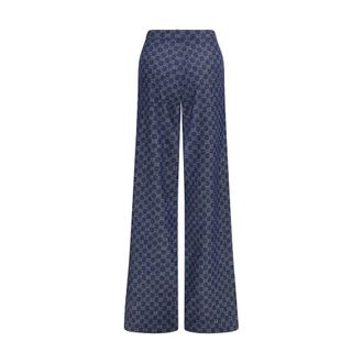 Gucci Womens Blue Cotton Casual Pants
