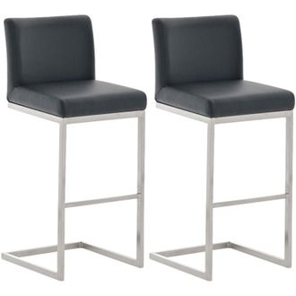 Clp 2er Set Barhocker Paros Kunstlederbezug schwarz