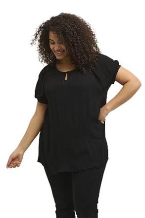 Kaffe Curve Chemisier &agrave; manches courtes KCami - Grandes tailles - Pour femme - Manches courtes - Col rond - Grande taille, Black Deep, 48