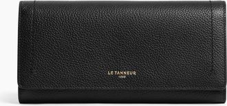Le Tanneur Grand portefeuille &agrave; rabat Louison en cuir grain&eacute;
