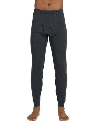 Lapasa Herren 100% Merinowolle Unterhosen, warme Thermounterhosen mittlere Dicke Thermounterwäsche M68 (2XL, Dunkelgrau Meliert)