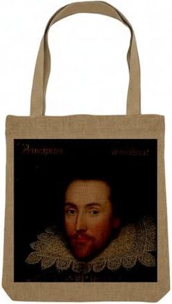 Fabulous Sac Shopping Tote Bag Aspect Lin - William Shakespeare Ecrivain Anglais Portrait Peinture - Sac de Courses Toile Epaisse 360g Beige Naturel Cabas Port