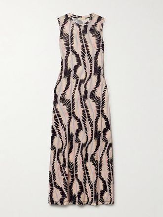 Ulla Johnson Orla Midikleid Aus Bedrucktem Lyocell-jersey - Neutral