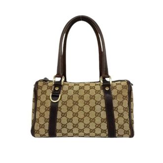 Gucci Sac &agrave; main en toile et cuir GG Pre-owned - Femme - Pre-owned - Brun - Taille: ONE Size