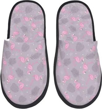 Generic Pantoufle Maison Imprim&eacute; Flamant Rose Chaudes Pantoufles Portative Chaussons Maison Confortable Hiver Chaussures Chaudes Pour Salon Chambre Maison L