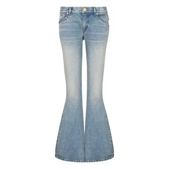 Balmain Western Bootcut-Jeans mit niedrigem Bund - - Jeans - Damen - Blau - L